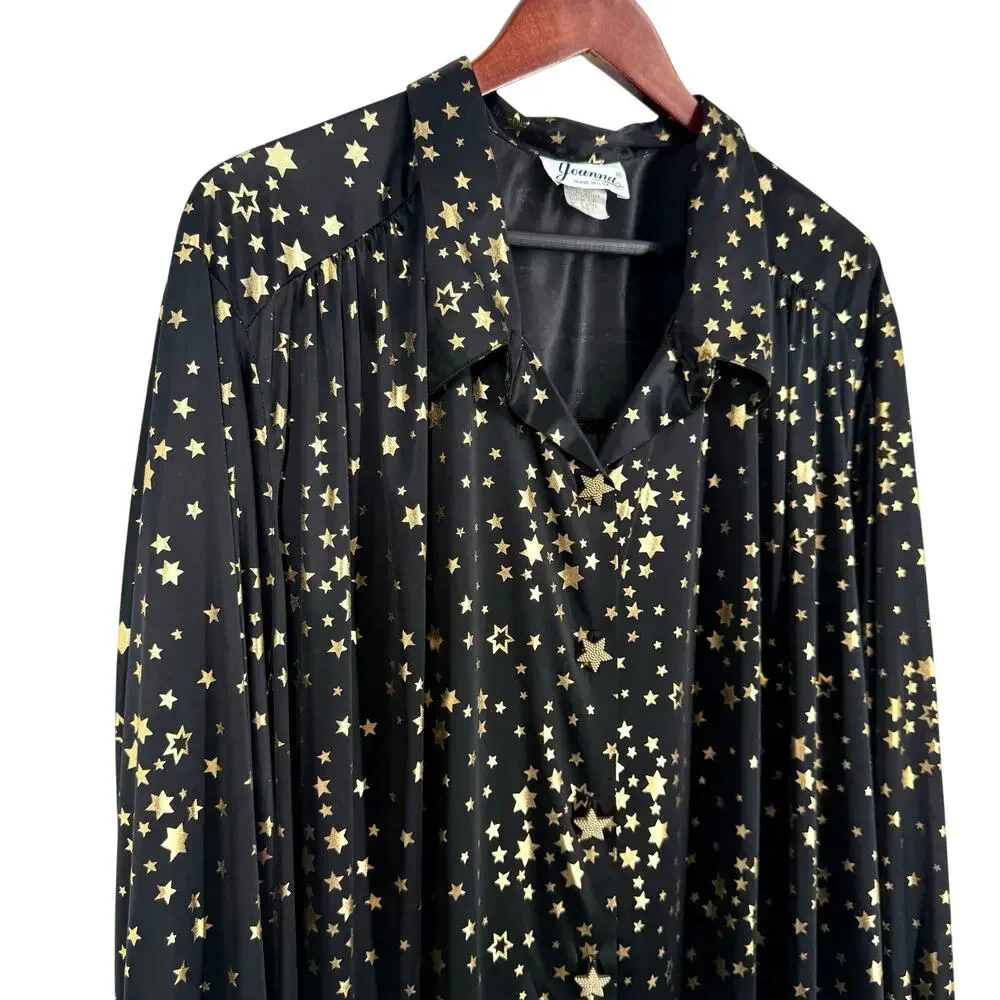joanna | Tops | Joanna Plus Size 4x Vintage 8s 90s Gold Stars Wearable ...